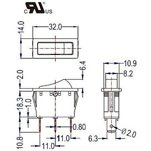 120927-24 120 Volt Rocker Switch Lighted On Off for FMI Desa Electric Fireplaces