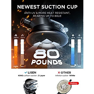 LISEN Magnetic Phone Holder for Car Mount Universal Dashboard Windshield Magnet Car Phone Holder Mount Industrial-Strength Suction Cup Car Magnet Phone Mount for Cell Phone & All Tablets (Black)