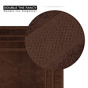 Ocean Towel Set for Bathroom 100% Luxury Cotton Bath Towels Set of 8 (2 Bath Towel and 2 Hand Towel Set & 4 Wash Cloth) Chocolate Brown Soft Towels Bathroom Set 600 GSM Double Stitched for Durability