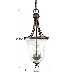 Progress Lighting P3753-20 Seeded Glass Hall & Foyer, Bronze