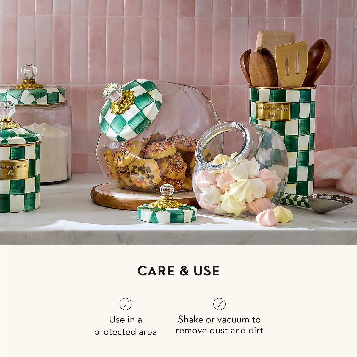 MacKenzie-Childs Flower Market Enamel Utensil Holder, Cute Holder for Utensils, Black