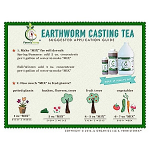 VermisTerra Earthworm Casting Tea - Organic Worm Tea - Gallon - Soil Conditioner Concentrate - Living Enzymes, Nourish Plants and Boost Growth - Feeds All Crops: Vegetables, Flowers, Fruit and Trees