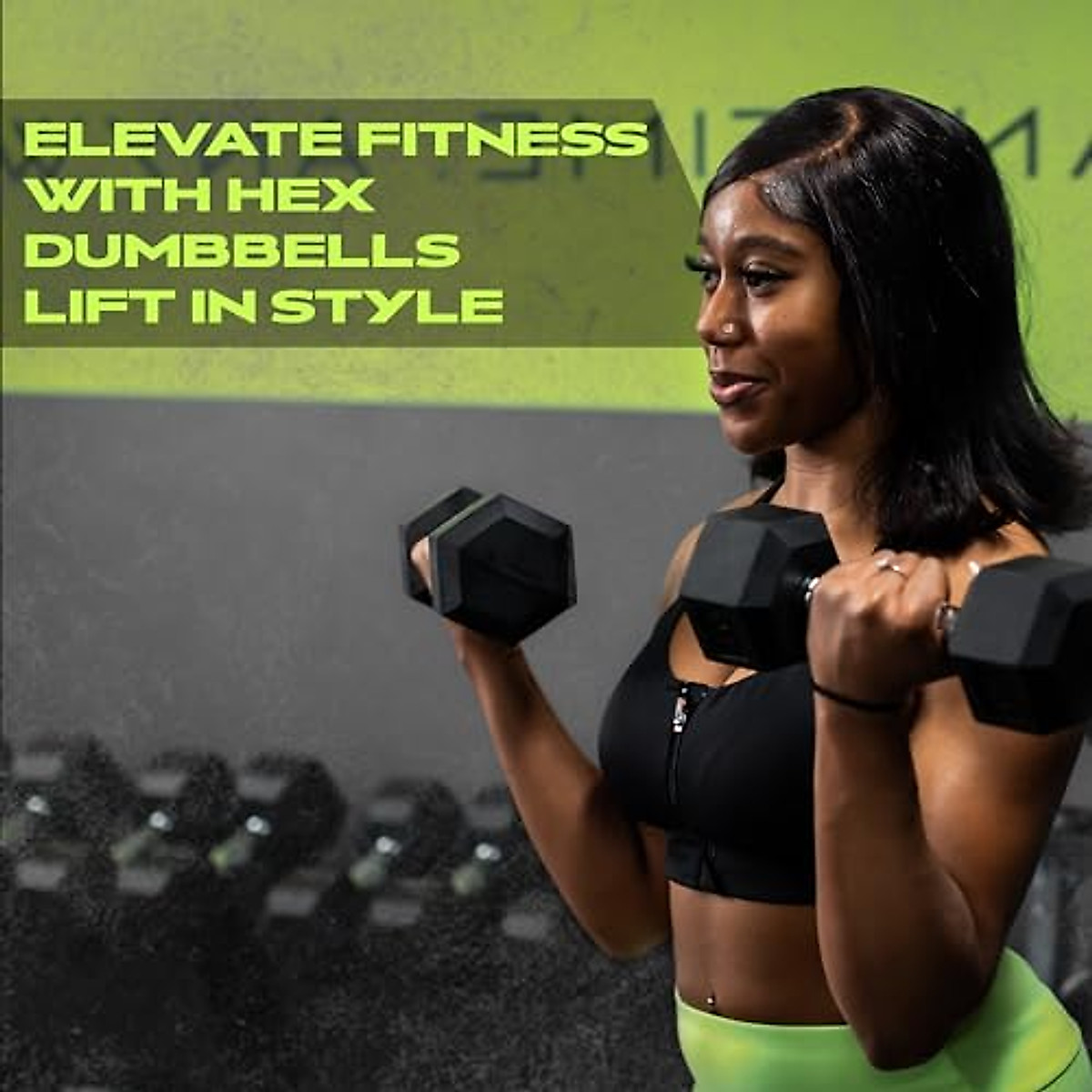 Rage Fitness Rubber Coated Dumbbell - No Roll Design Easy-Grip Steel Knurled Handle, Weights Dumbbell Set for Strength Training, Workouts - Ideal Weights Set for Home Gym - SOLD INDIVIDUALLY - Black (55 LB)