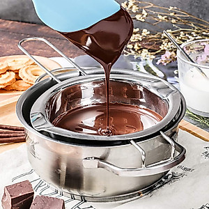 Stainless Steel Double Boiler Pot Chocolate Melting Pot for Melting Chocolate, Butter, Cheese, Candle and Wax Making Kit Double Spouts with Capacity of 400ml
