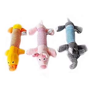 giveyoulucky Cute Dog Toy Pet Puppy Plush Sound Chew Squeaker Squeaky Pig Elephant Duck Toy - 1