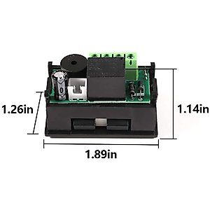 UMLIFE 2PCS Temperature Controller -50 to 110 Celsius (-58 to 230 F) DC 12V Programmable Heating/Cooling Thermostat Control Switch Module NTC Waterproof Sensor Probe Dual Color LED Display Monitor