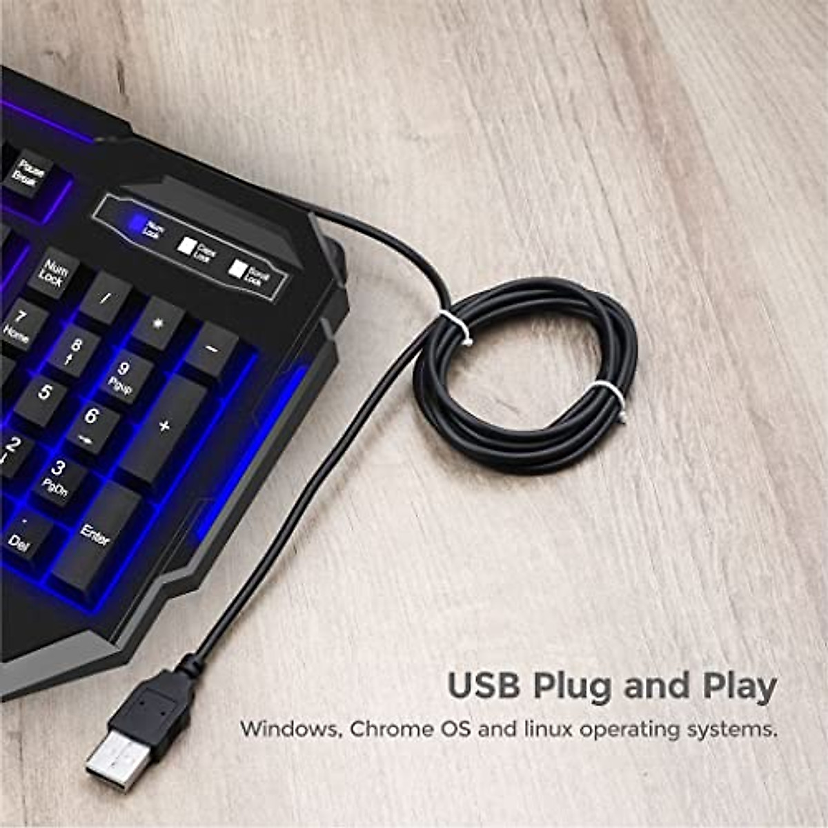 ASTRUM KG200 Wired Gaming Keyboard, LED Rainbow Gaming Backlit, 19 Anti-ghosting Keys, Quick-Response, Multimedia Control for PC and Desktop Computer