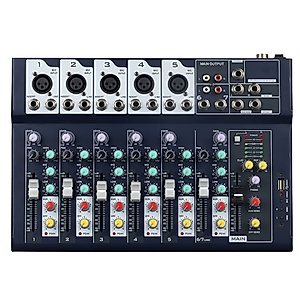 Weymic Professional Mixer | 7-Channel 2-Bus Mixer/w USB Audio Interface for Recording DJ Stage Karaoke Music Application