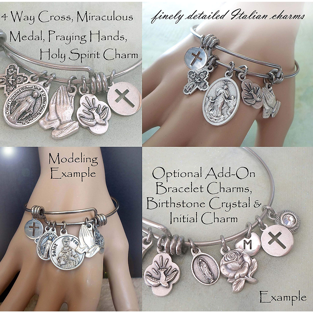 St. Margaret of Castellos Bracelet, Patron Saint Italian Charm Jewelry, Confirmation Gift