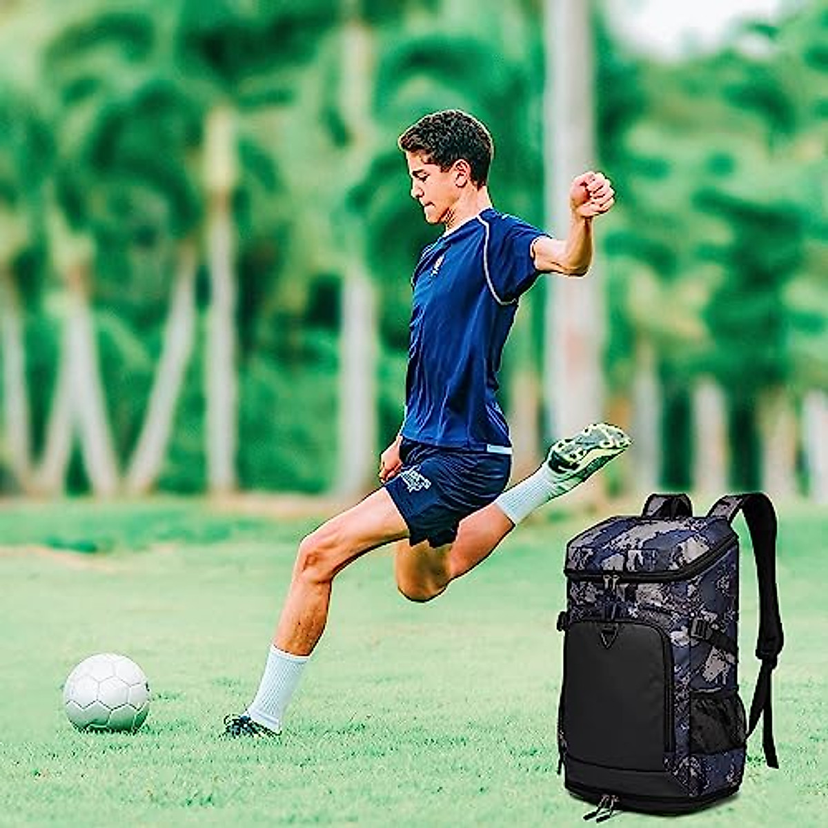 TUGUAN Travel Backpack for Men Women Sports Gym Backpack with Shoes Compartment Large Carry on Backpack for Weekender Water Resistant College Daypack Airline Approved Overnight Casual Backpacks, 35L