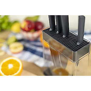 Kuhn Rikon Vision Transparent Storage Block for Knives and Scissors, 8.5 x 3 x 8.5 inches, Rectangular