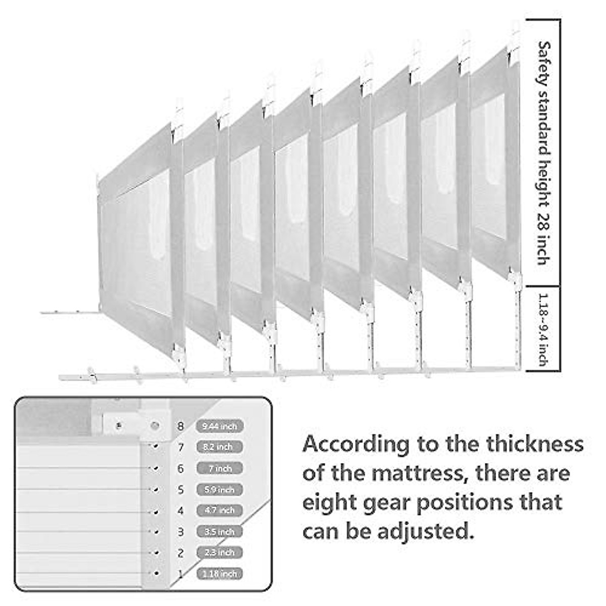 3 Sides Bed Rails for Toddlers Extra Long Twin Full Queen King Size Baby Infants Safety Guardrail with Reinforce Anchor Safety System