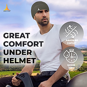 Helmet Liner Sweat Wicking Skull Cap Beanie. Ultimate Performance Moisture Wicking. Fits Under Helmets Khaki