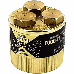 Fogg It Misting Watering Nozzles (2 Pack) 1/4 GPM - Super SuperFine Volume | Designed for misting delicate seedlings or for raising humidity around wilting plants. Made in the U.S.A. from solid brass