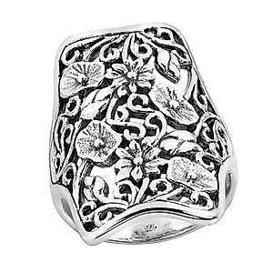 AeraVida Vintage Vine Filigree 925 Sterling Silver Thumb Ring | Antique Statement Ring | 27x29mm (8)