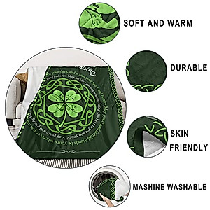 Irish Gifts for Women Men, Irish Blessing Gifts, Best Birthday Irish Blessing Gifts for Women Men, Irish Gift for Saint Patrick’s Day, Anniversaries, Weddings, Irish Blessing Gift Blanket 50"x60"