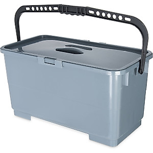 Carlisle FoodService Products Carlisle 363301923 Polypropylene Rectangular Squeegee Bucket, 6 Gallon Capacity, 20-1/2" Length x 10-1/2" Width x 11-1/4" Height, Gray(Pack of 3)