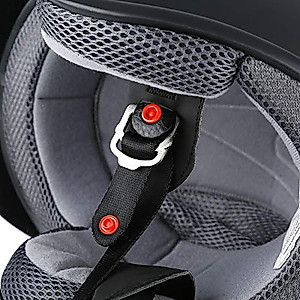 TCT-MOTORPARTS Adult Helmet 3/4 Open Face Motorcycle Scooter DOT Helmet Sun Visor Size Small Matte Black