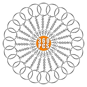 Keychain Rings for Crafts, Flasoo 360Pcs Keychains for Resin Include Key Rings with Chain, Jump Rings, Screw Eye Pins for DIY Keychain Making