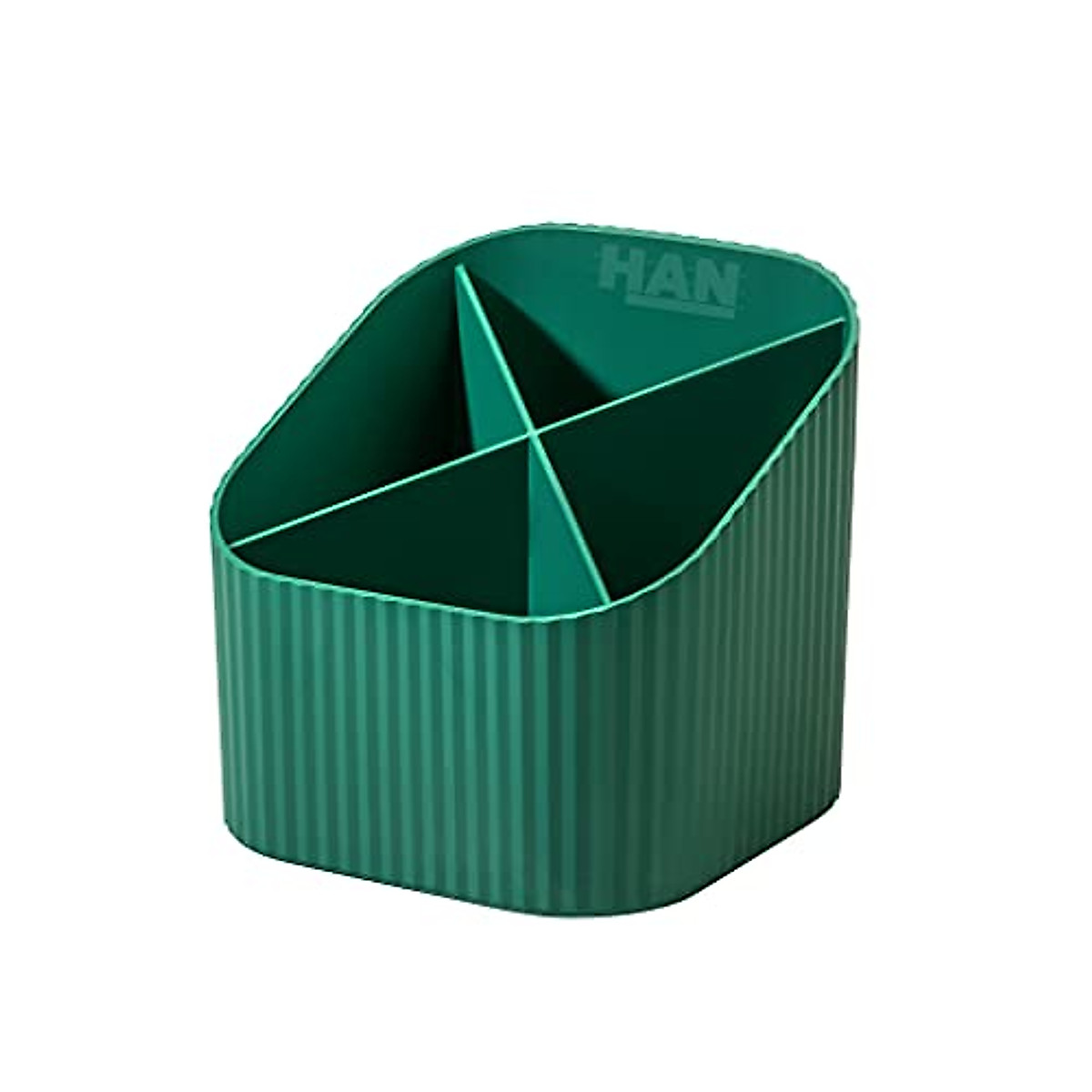 HAN Karma 17248-05 Desk Quiver with 4 Compartments, Environmentally Friendly, Made from 80-100% Recycled Material, Pen Holder, Eco-Green