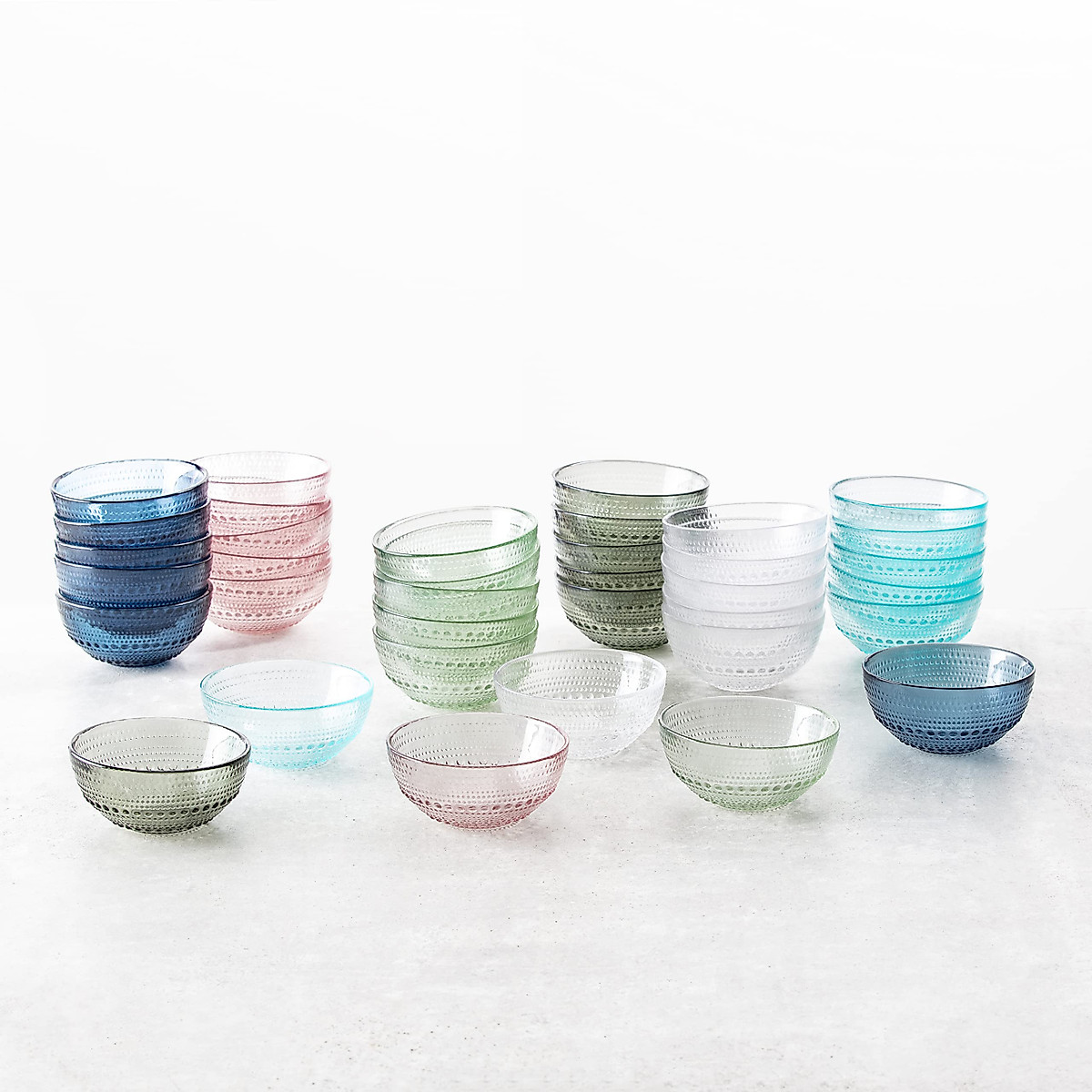 Fortessa Jupiter Vintage Glassware Collection 5 Inch Cereal Salad Dessert Snack All-Purpose Bowl 6 Pack, Smoke Gray, 14 Ounce (6 Pack)