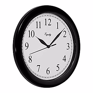 Equity by La Crosse 25203 10 Inch Clock, Black, Pack of 1