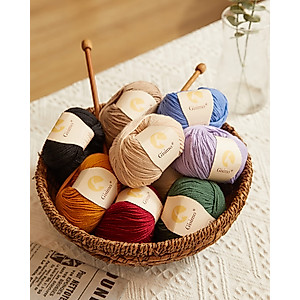 GISIMO 100% Merino Wool Yarn, 6-Ply Luxurious and Soft Yarn for Hand Knitting & Crocheting, 1.76 OZ/50g, 127 yds/116 Meters (Ivory, 1 Ball)