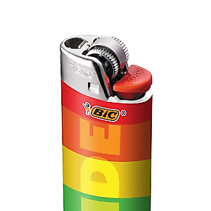 BIC Maxi Pocket Lighter, Special Edition Pride Collection, Assorted Unique Lighter Designs, 8 Count Tray of Lighters