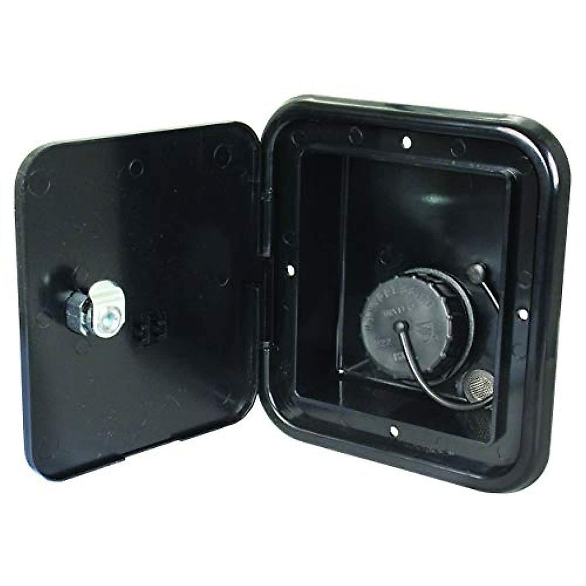 Thetford|B&B Molders RV Replacement Parts and Accessories Camper Gravity Water Inlet Fill for 1 1/4 inch or 1 3/8 inch Connections Hatch Black PN 94252