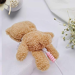 Guppy Compatible with AirPods Pro Furry Case Girls 3D Cartoon Cute Teddy Bear Doll Plush Fluffy Warm Carrying Case Soft Protective AirPods Pro Case Cover Accessories for AirPods Pro 2019 Light Brown