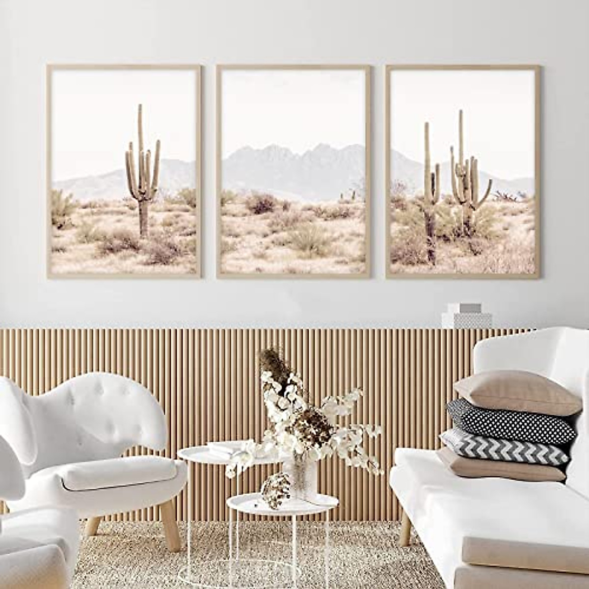 Sonoran Desert Landscape Wall Art Cactus Wall Art Decor Saguaro Cactus Pictures Wall Art Cactus Canvas Prints Cactus Artwork Cactus for Wall Cactus Painting for Home Room Decor 16x24x3 Inch Unframed