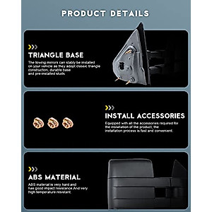 OCPTY Tow Mirror for 2007 2008 2009 2010 2011 2012 2013 2014 for Ford for F-150 Pickup Truck Pair Set Power Heated Puddle Signal Manual Telescopic Towing Mirrors (RH+LH)