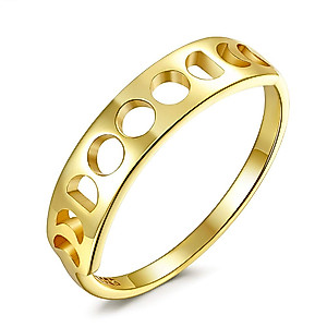 Angol Sterling Silver Moon Phase Rings for Women 925 Silver Moon Ring Hypoallergenic Stacking Statement Band Size 6 7 8 9 10 with Gift Box