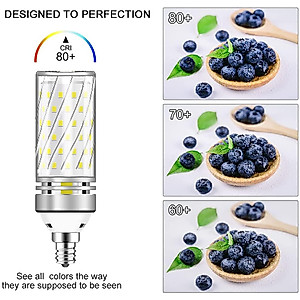 inShareplus E12 LED Bulbs, 16W Candelabra Light Bulbs, Warm White 3000K, CRI80+, 1500LM 120W Equivalent, E12 Base LED Chandelier Bulbs, Non-Dimmable LED Lamp, 6Pack