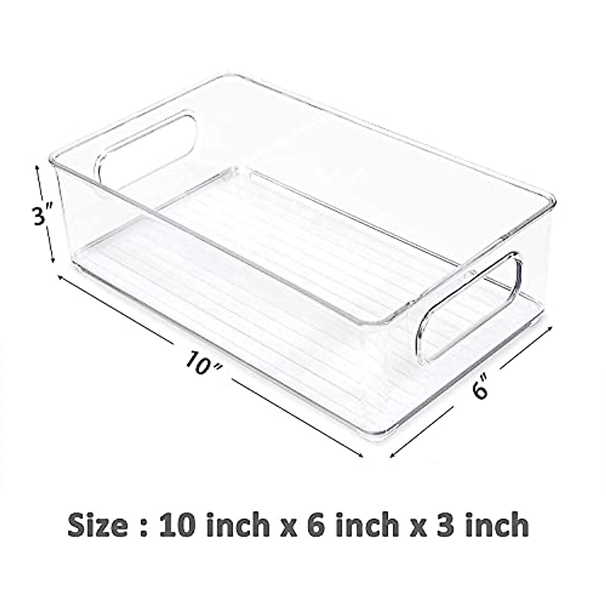 MLTS Fridge organizer | Stackable Storage Bins Clear Plastic Pantry Rack Refrigerator Kitchen Cabinet Frozen pod dividers Mini can holder Food Safe Multiple Use Pack of 2