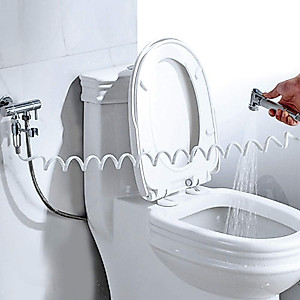 Mokernali Spring Flexible Shower Hose, Anti-Twist StretchableTelescopic Shower Hose for Water Plumbing Toilet Bidet Sprayer Hand Shower Bathroom(White)