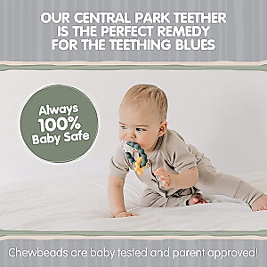 Chewbeads Central Park Teether - 100% Silicone Teething Ring for Infants, Babies & Toddlers - Textured Baby Silicone Teether - Ages 6 Months+ - Butterfly