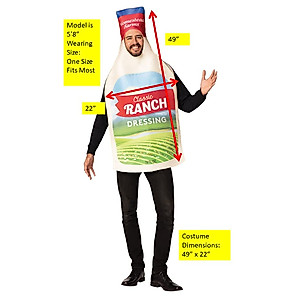 Rasta Imposta Ranch Dressing Bottle Costume Salad Cobb Condiments Food Seasoning Dip Buttermilk Dress Up Cosplay Party Costumes, Adult One Size
