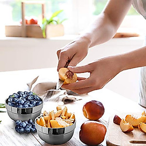 Heat Insulated 304 Stainless Steel Bowls, Double Walled, Multipurpose Rice Ice Cream Kids Snacks, 4 Pack, SMALL (16 oz)
