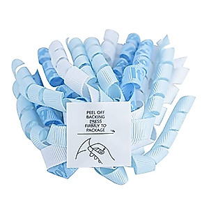 HUIHUANG Curly Ribbon Bows for Gift Wrapping It's a Boy Ribbon Gift Bow Baby Blue Self Adhesive Curly Bow for Presents Gift Bags Gift Basket Baby Shower Party Favor DIY Crafts- 6 Counts X 6 Inch