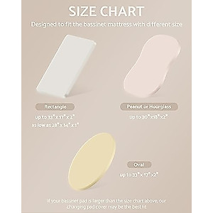 Muslin Bassinet Sheet for Baby Boy, Girl and Unisex, Ultra Soft Bedside Bassinet Sheets Fitted for Oval, Rectangle and Hourglass Mattress Pad, 2 Pack (Retro Yellow&Beige)