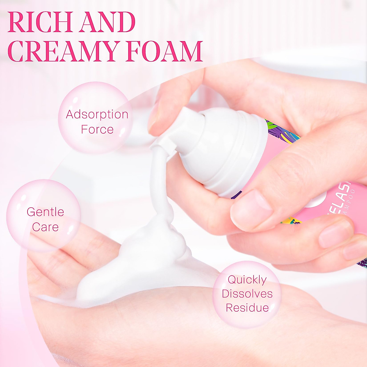 Setgnur Lash Shampoo for Lash Extensions 60ml Eyelash Extension Cleanser Lash Shampoo Cleaning Kit with Shampoo Brush & Mascara Brush-No Irritating Foaming Eyelash Makeup Remover for Home Salon Use