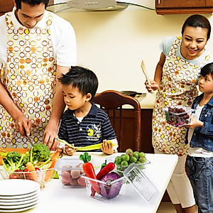 Sieral 10 Pcs Clear 1/6 Size Food Pan Restaurant Containers with Lids Square Cambro Storage Polycarbonate Salad Bar for Kitchen Food Prep (4 Inch,1.5 Quart)