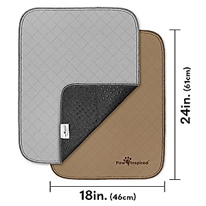 Paw Inspired Washable Pee Pads for Dogs | Reusable Puppy Pads | Waterproof Whelping Pads | Washable Training Pet Pads, Washable Potty Pads Extra Large Sizes (Classic, 24x18 (2 Pack))