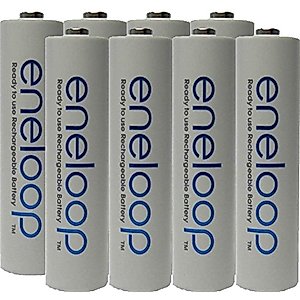 Eneloop 70-ZP2A-6D26 AAA 4th generation NiMH Pre-Charged Rechargeable 2100 Cycles Battery with Holder Pack of 8