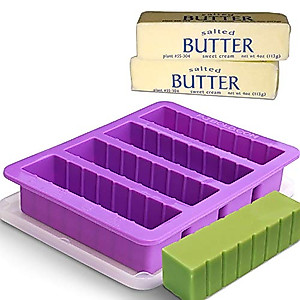PJ BOLD Silicone Butter Mold Tray with Lid, Purple