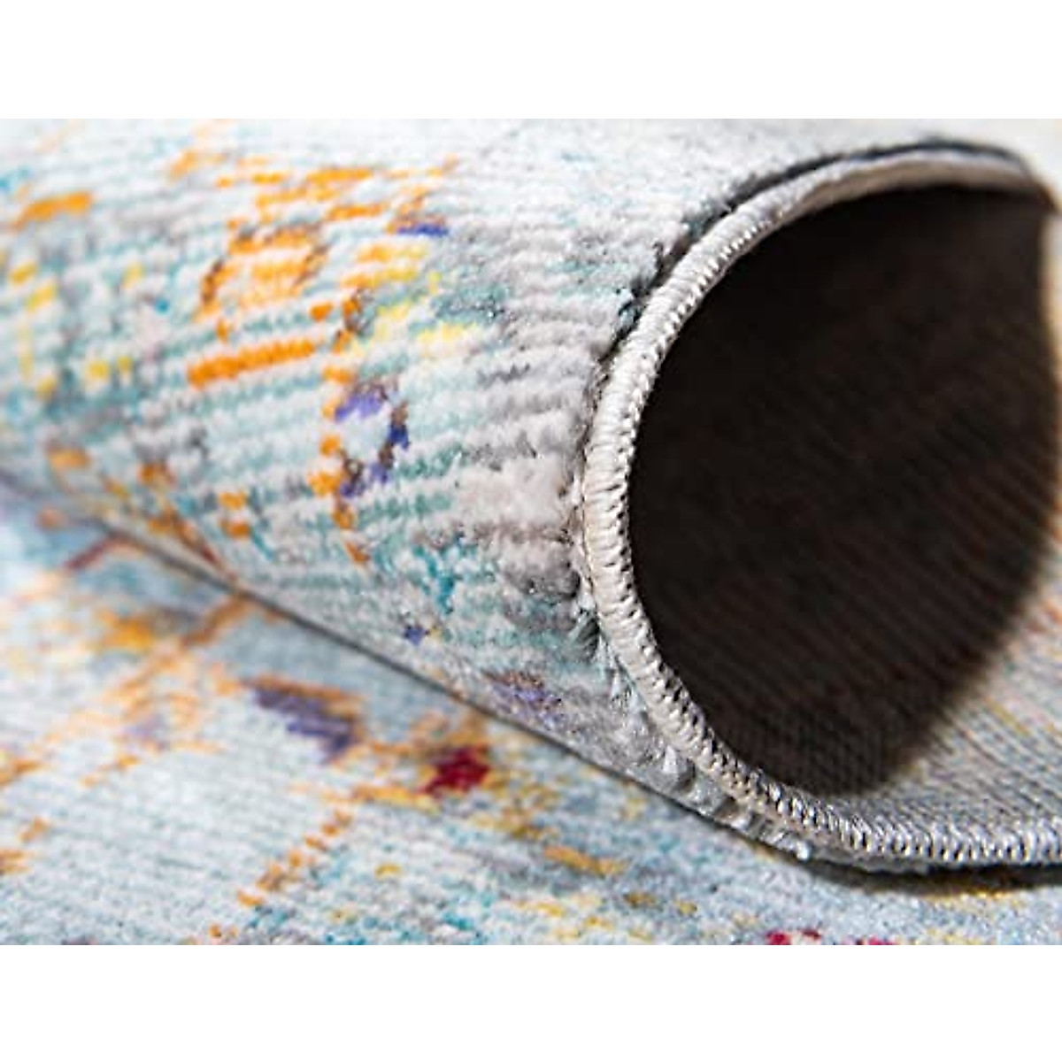 Unique Loom Austin Collection Area Rug - Tremolo (Runner 4' 0" x 10' 0", Light Blue/ Cream)