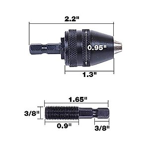 AUTOTOOLHOME 1/4-inch Hex Shank Keyless Drill Chuck Quick Change Adapter Power Screwdriver to Drill Converter Conversion Conversion Tool