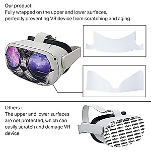 LCHH VR Headset Skin Stickers Vinyl Decal Stickers Compatible with Oculus Quest 2, VR Headset and Controllers Virtual Reality Protective Decal Skin, Accessories for Meta Quest 2 (Starry Cat)