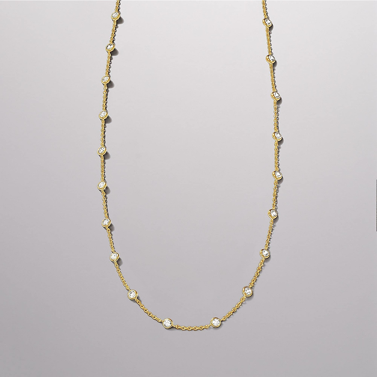 Ross-Simons 4.50 ct. t.w. CZ Station Necklace